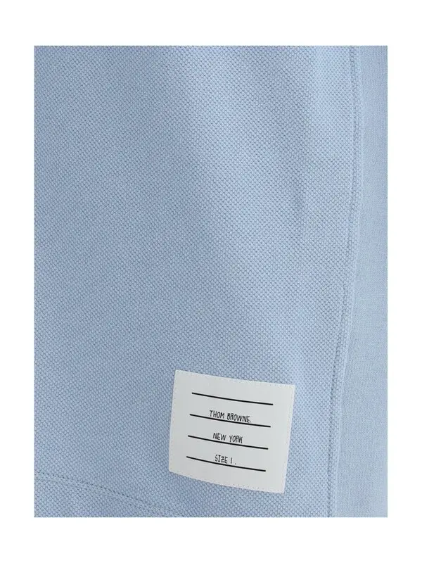 Thom Browne Polo Whit Iconic Bands - Blue