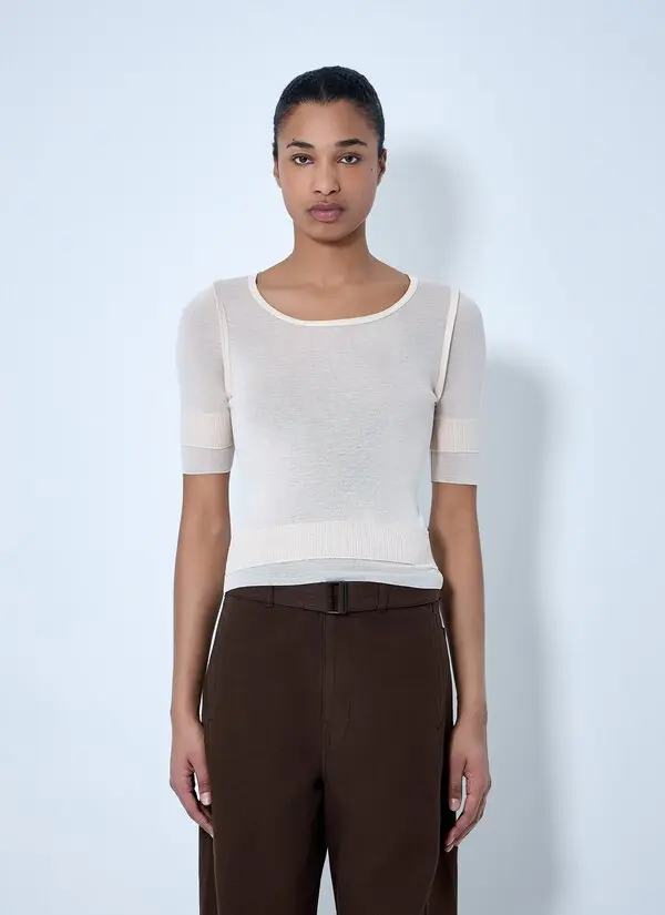 LEMAIRE Lemiare Sheer Knit Top - Cream