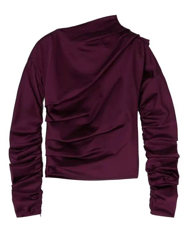 GANNI Draped High Neck Top - Multicolor