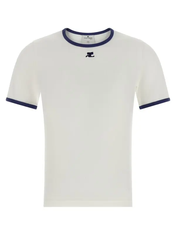 COURREGES Signature Contrast" T-shirt - Blue