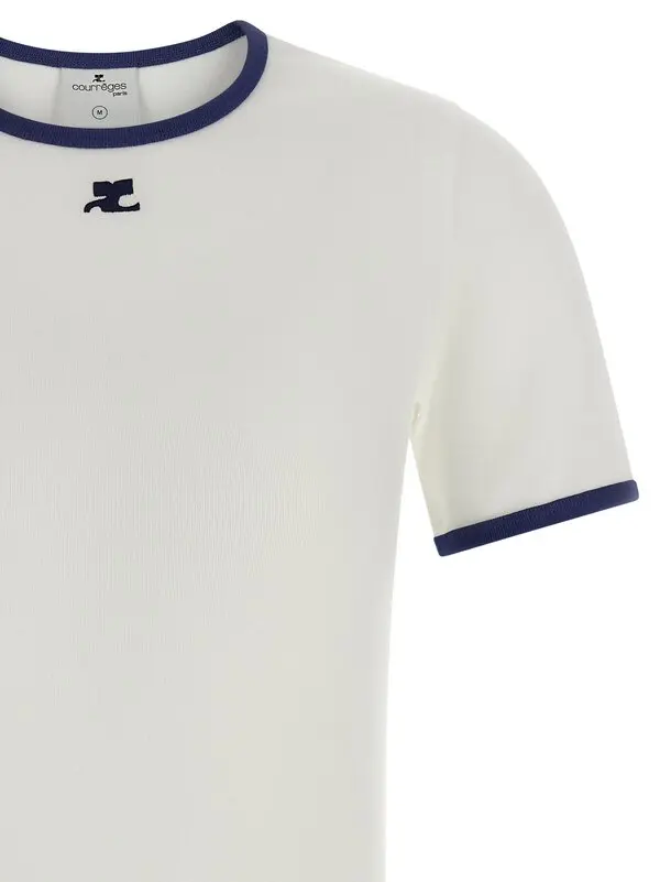 COURREGES Signature Contrast" T-shirt - Blue
