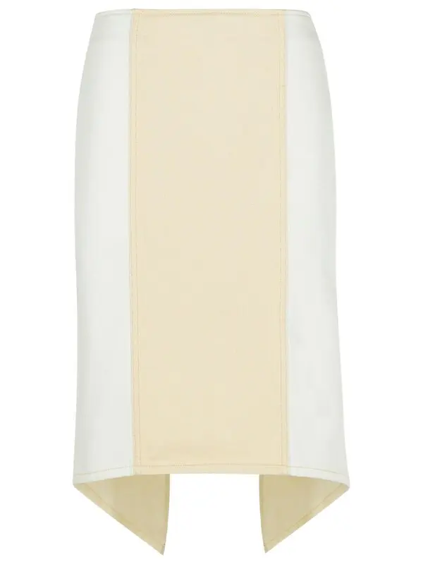 JW Anderson Layered Cotton Skirt With Contrast Stitching - White