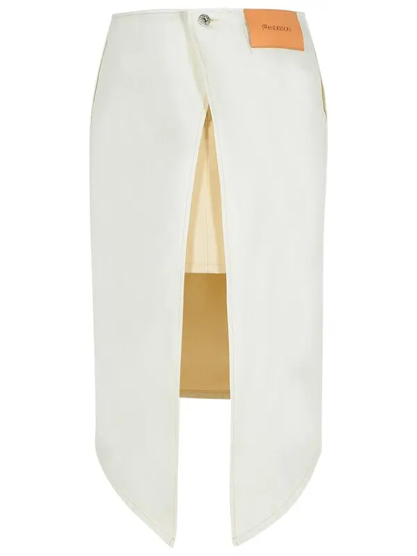 JW Anderson Layered Cotton Skirt With Contrast Stitching