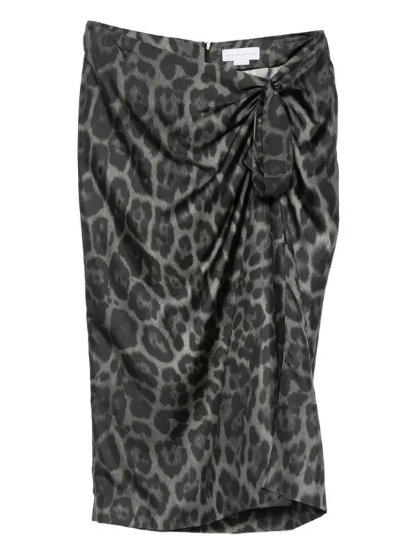 Stella McCartney Leopard Print Silk Midi Skirt - Multicolor