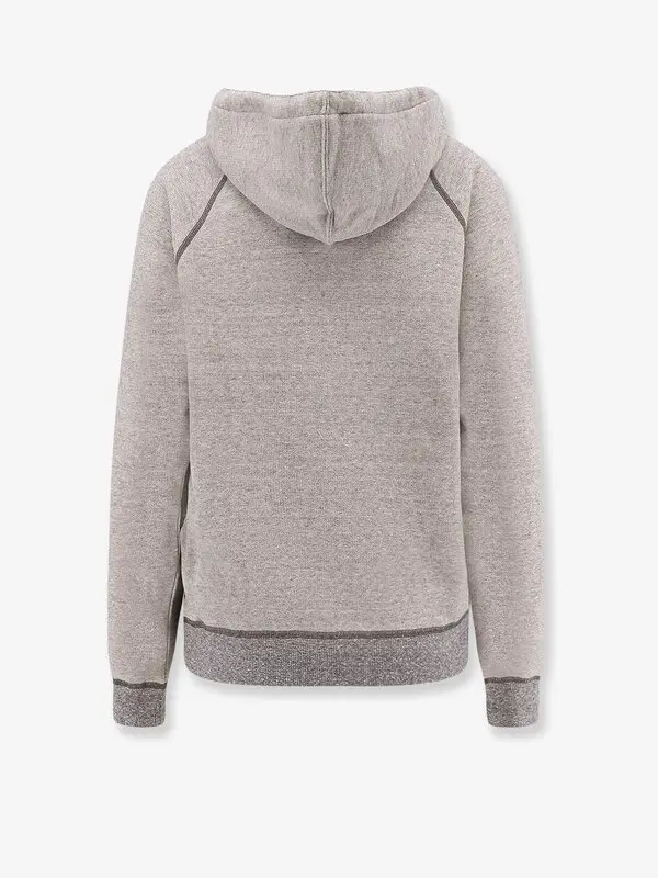 Chloé Cotton Blend Hooded Sweatshirt With Logo Print - Multicolor