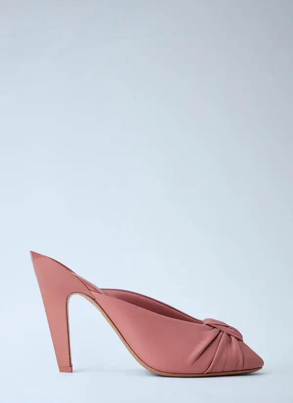 Chloé Suzie Knotted Pointed Toe High Heel Mules - Pink