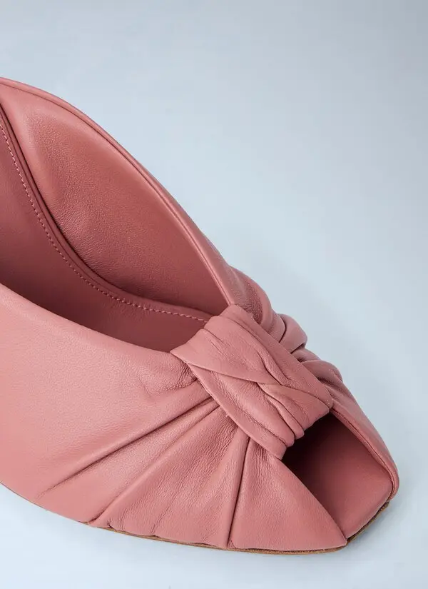Chloé Suzie Knotted Pointed Toe High Heel Mules - Pink
