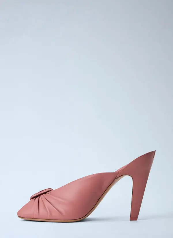 Chloé Suzie Knotted Pointed Toe High Heel Mules - Pink