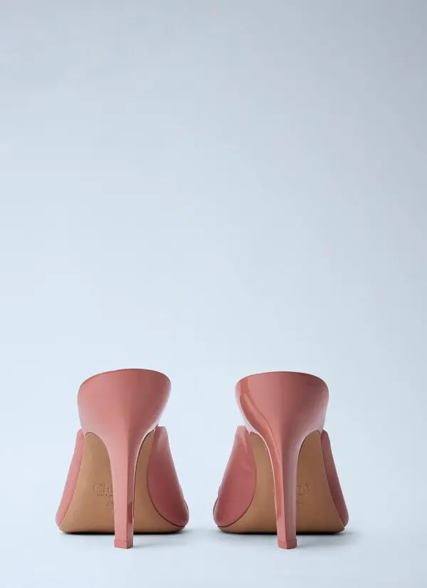 Chloé Suzie Knotted Pointed Toe High Heel Mules - Pink