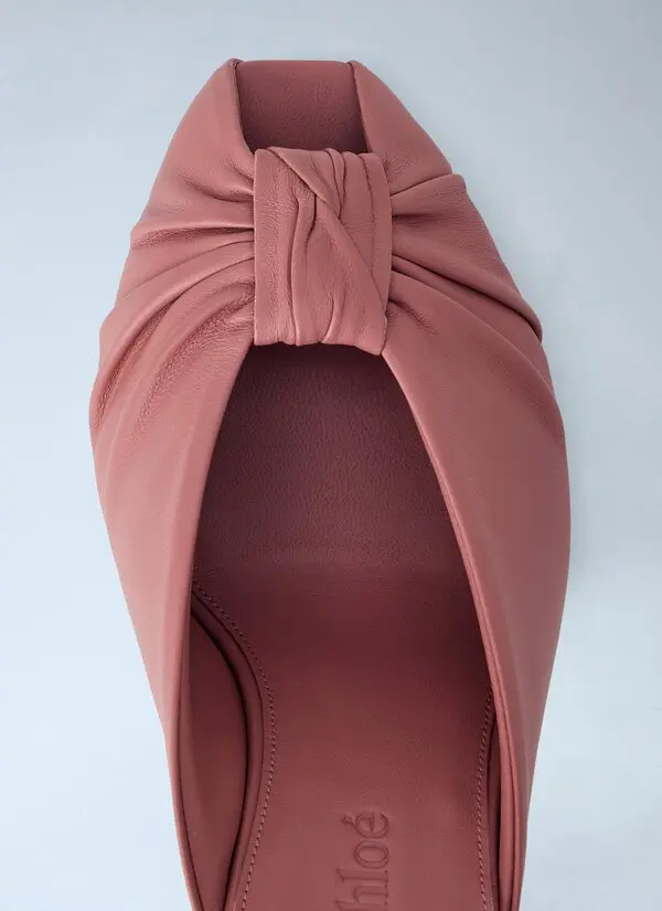 Chloé Suzie Knotted Pointed Toe High Heel Mules - Pink