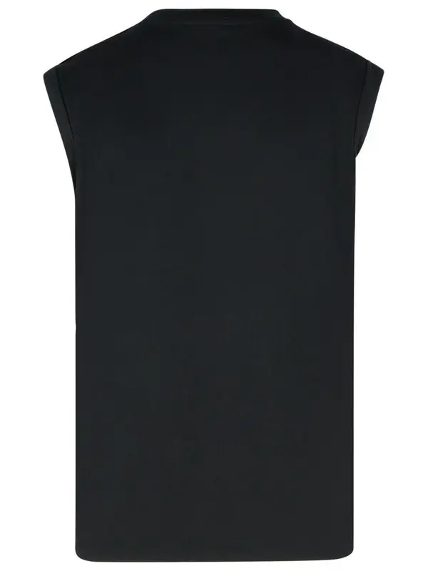 Balmain Cotton Tank Top With Ornamental Buttons - Black