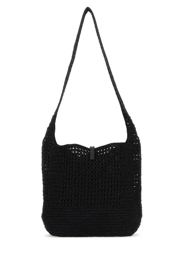 Saint Laurent Raffia Medium Le 5 À 7 Shoulder Bag - Black