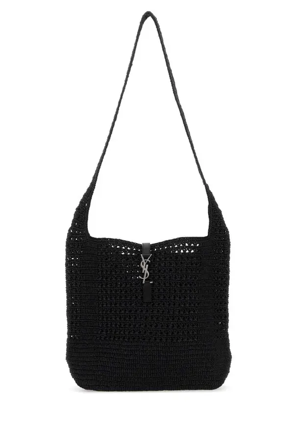 Saint Laurent Raffia Medium Le 5 À 7 Shoulder Bag - Black