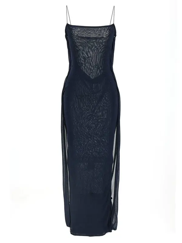 Jacquemus La Robe Maille Plumetis Maxi Dress - Blue