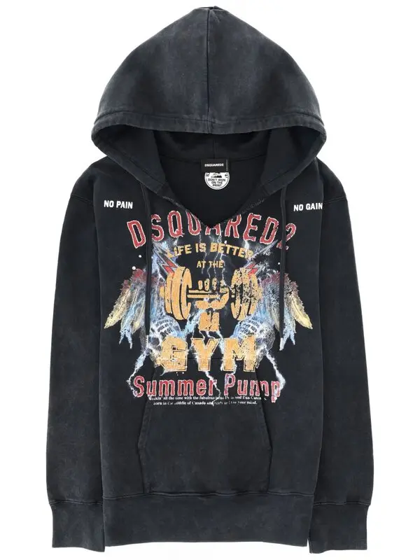 Dsquared2 Printed Cotton Hoodie - Multicolor