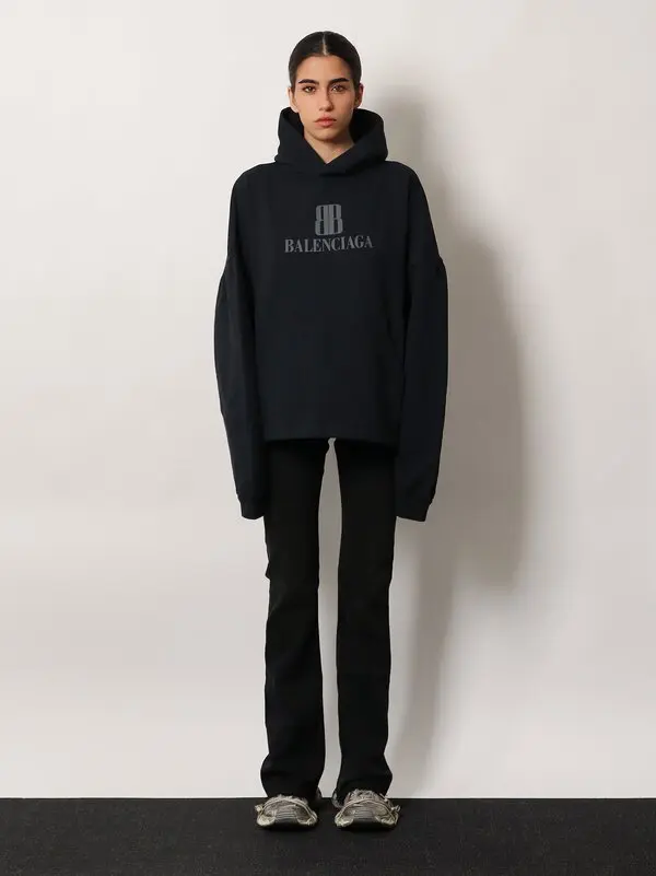 Balenciaga Cropped Cotton Hoodie