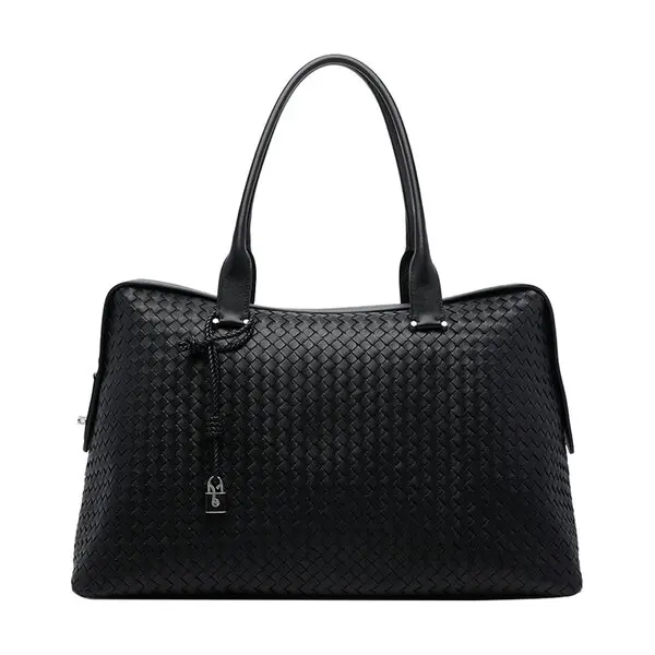 Bottega Veneta Woven Lamb Leather Tote Bag - Black