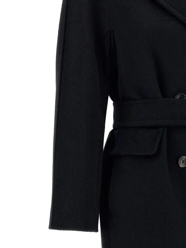 Max Mara Panteon Double Breasted Coat - Blue