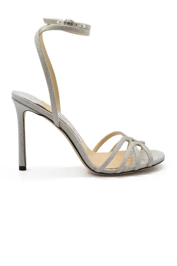 JIMMY CHOO Mimi 100 Glitter Fabric Sandals