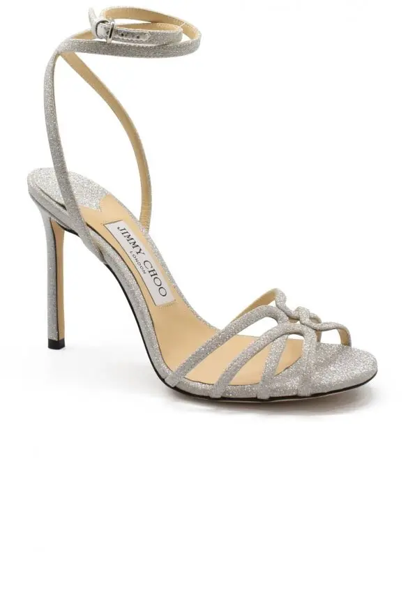 JIMMY CHOO Mimi 100 Glitter Fabric Sandals