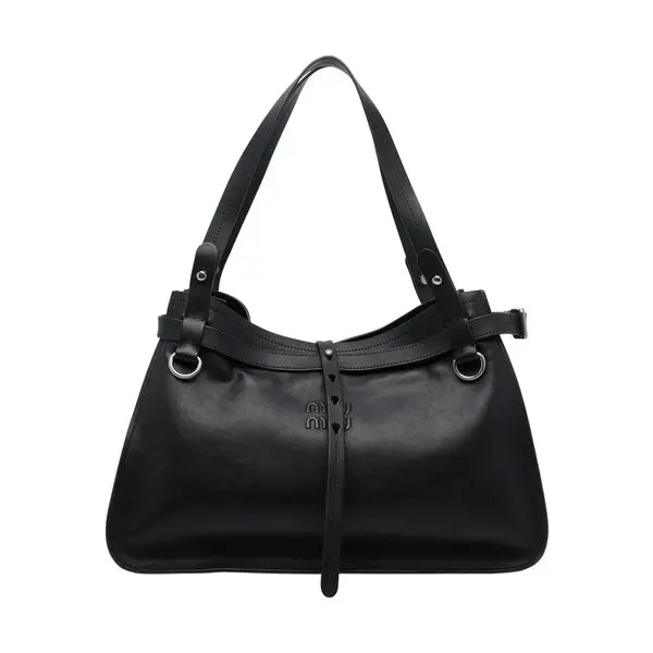Miu Miu Logo Shoulder Bag - Black