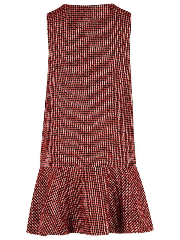 GANNI Wool Blend Dress With Contrast Patterns