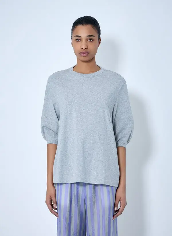 Dries Van Noten Relaxed Knit Top With Three-quarter Sleeves