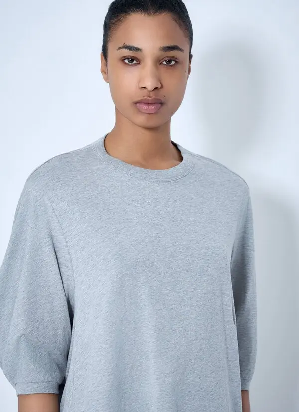 Dries Van Noten Relaxed Knit Top With Three-quarter Sleeves - Gray