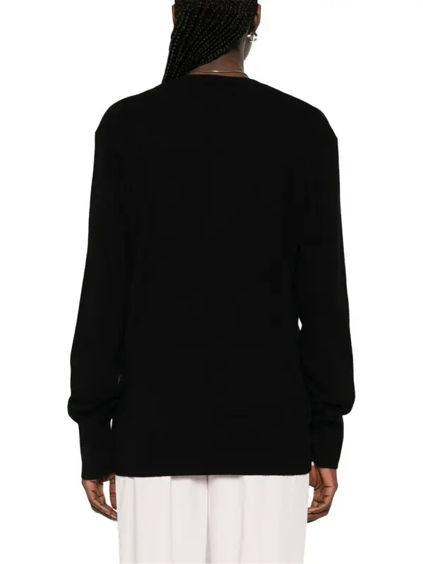 TOTEME Oversized Cashmere V-neck Sweater - Black