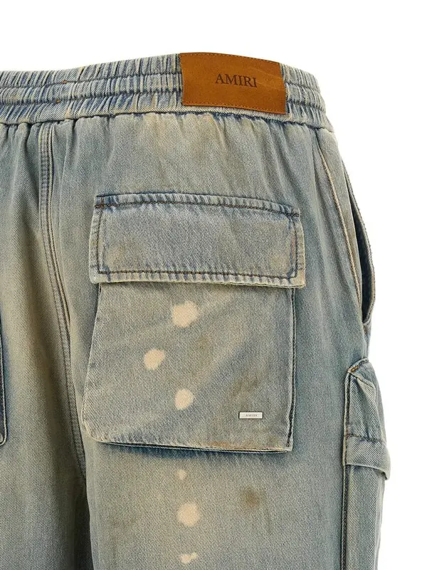 Amiri Cargo Flare Jeans With Distressed Details