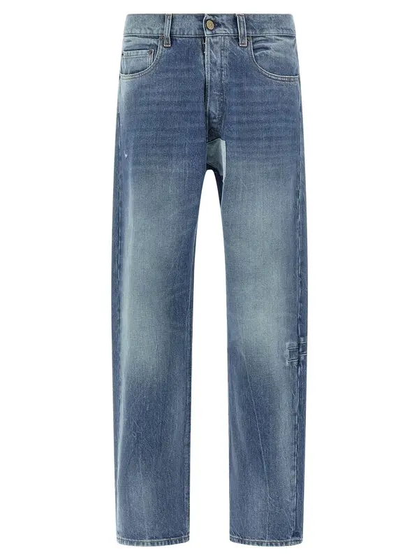 MAISON MARGIELA Patch Detail Straight Leg Jeans - Blue