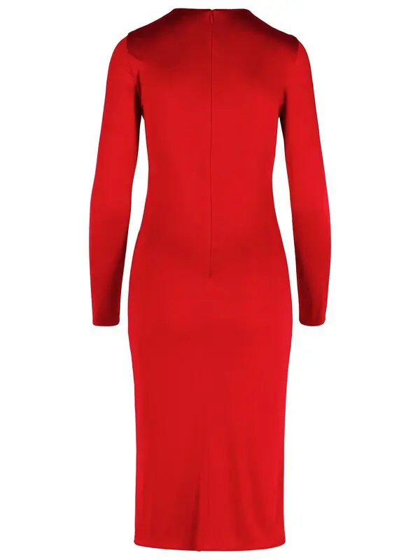 Versace Medusa Viscose Dress - Red