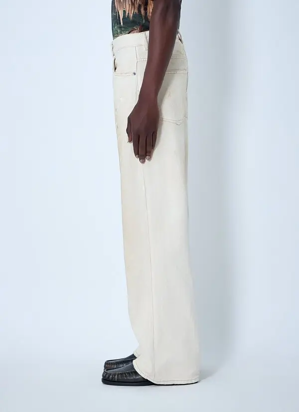 Acne Studios Paint-splatter Wide-leg Denim Jeans