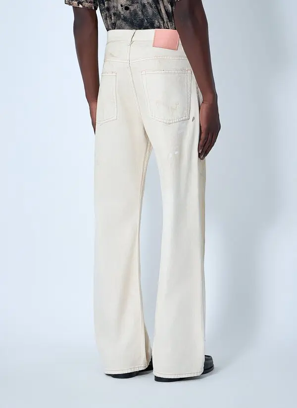 Acne Studios Paint-splatter Wide-leg Denim Jeans