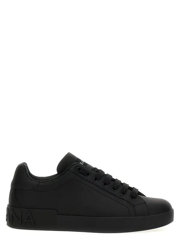 Dolce & Gabbana Portofino' Lace-up Leather Sneakers - Black