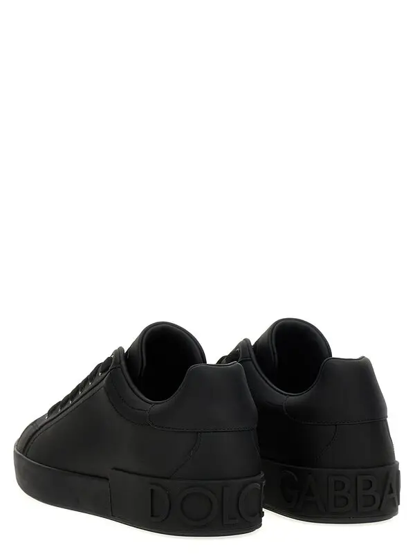 Dolce & Gabbana Portofino' Lace-up Leather Sneakers - Black