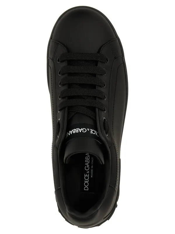 Dolce & Gabbana Portofino' Lace-up Leather Sneakers - Black