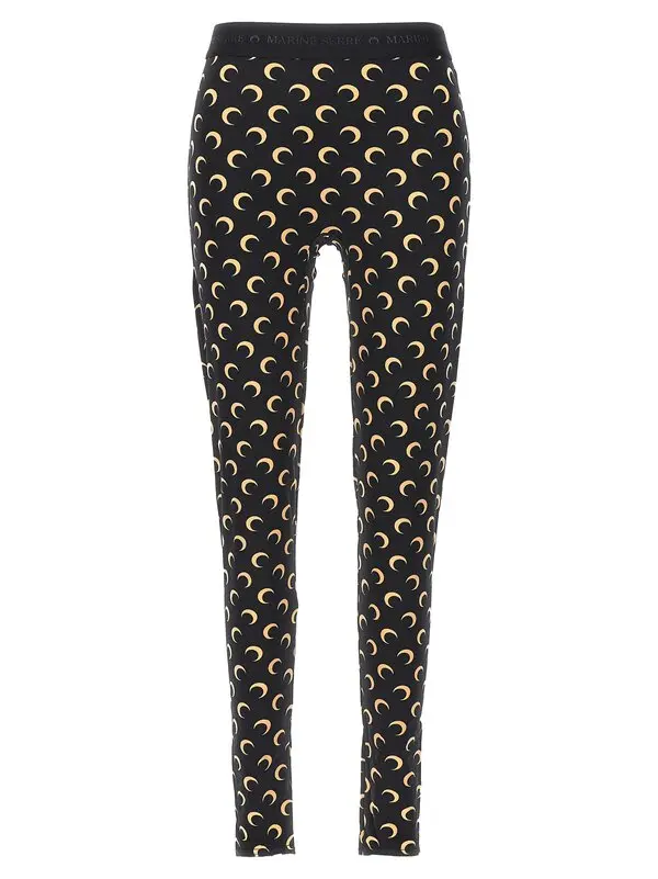 MARINE SERRE Moon Printed' Leggings - Black