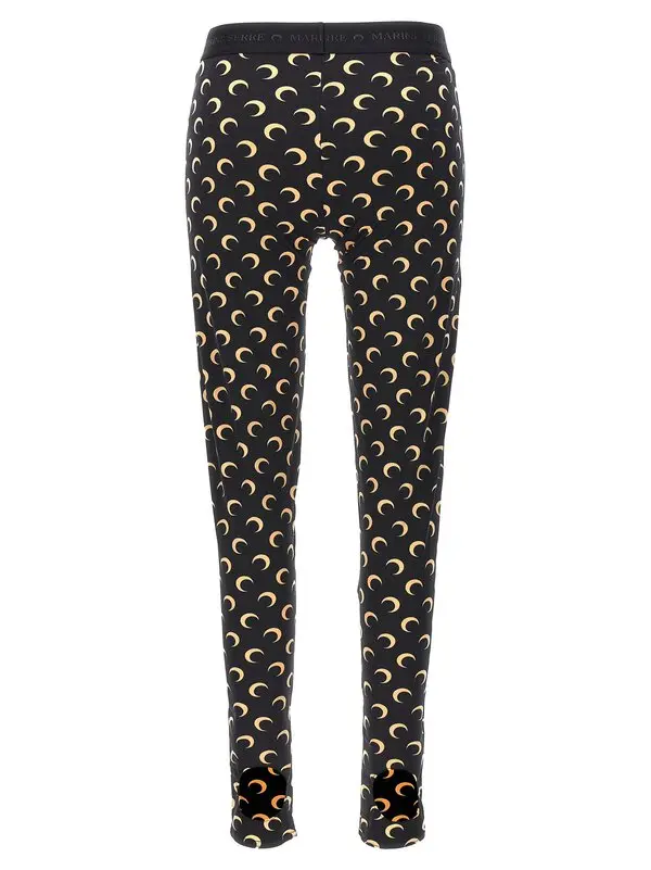 MARINE SERRE Moon Printed' Leggings - Black