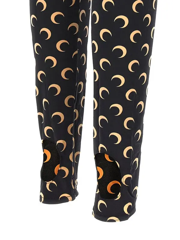 MARINE SERRE Moon Printed' Leggings - Black