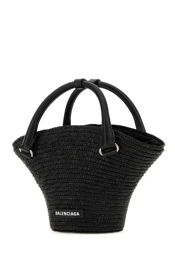 Balenciaga Woven Raffia Top Handle Bag