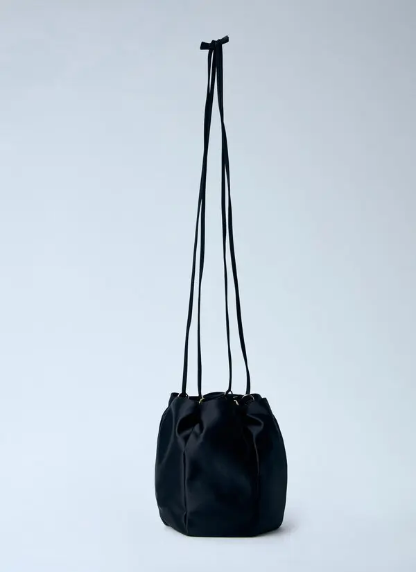 Prada Satin Mini Bucket Bag - Black