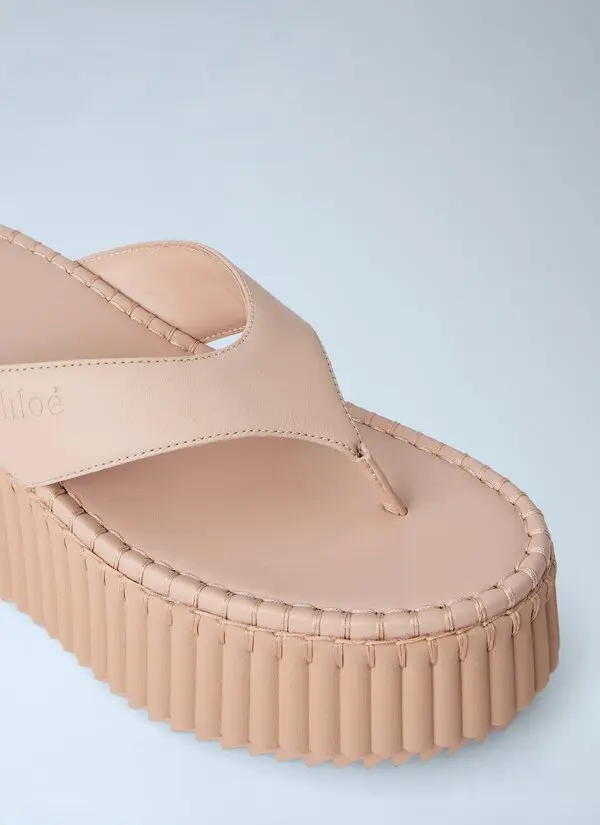 Chloé Nama Wedge Platform Flip-flops - Cream