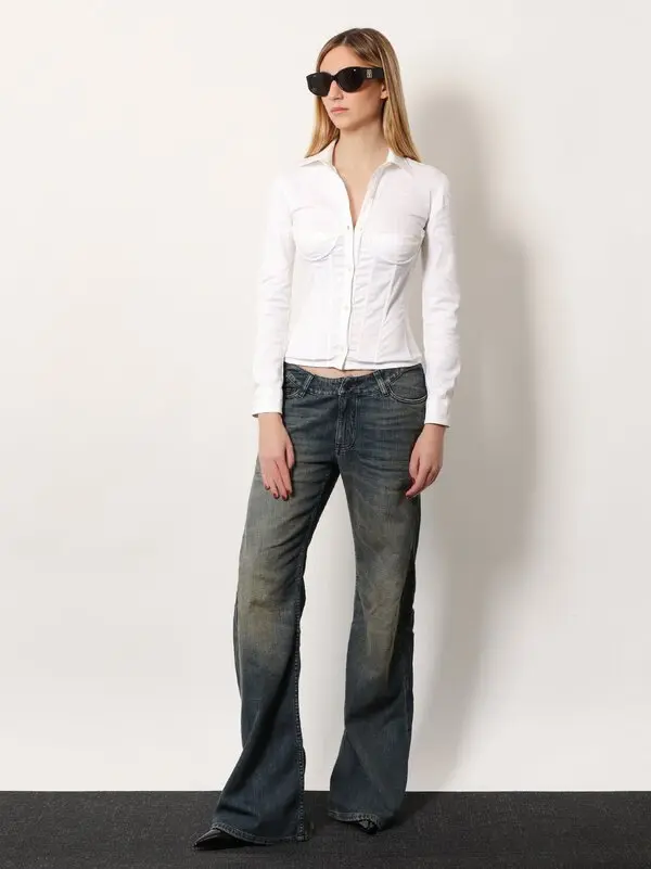 Balenciaga Wide Leg Jeans - Multicolor