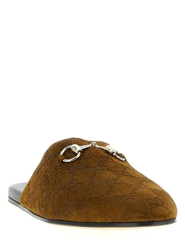 Gucci Suede Horsebit Mules