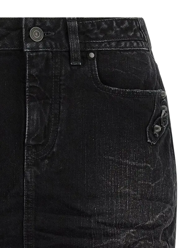 Balenciaga City Denim Miniskirt - Black
