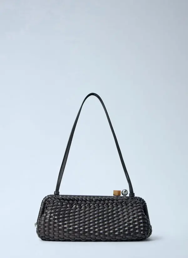Jacquemus La Grande Pochette Salon Woven Leather Clutch - Brown