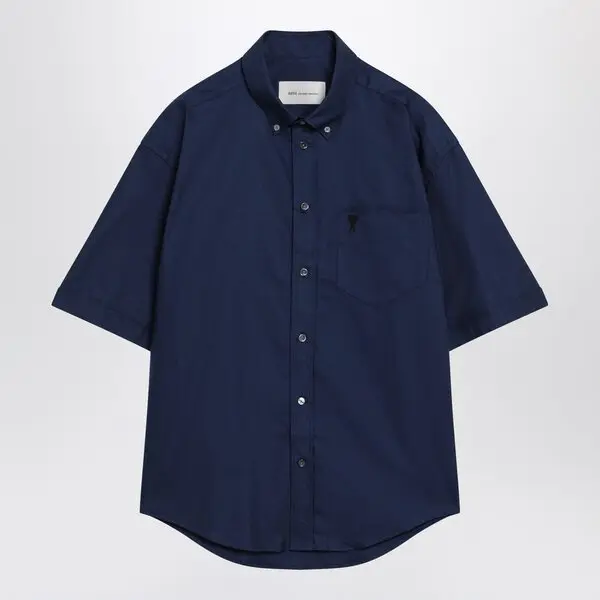 Ami Ink Blue Boxy De Coeur Shirt