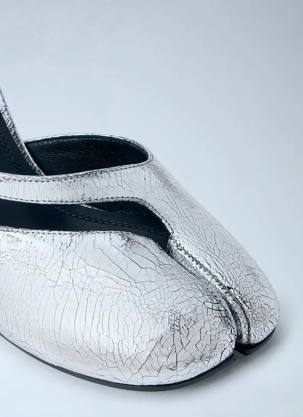 MAISON MARGIELA Tabi Pump Sandals With Ankle Strap And Block Heel - Silver