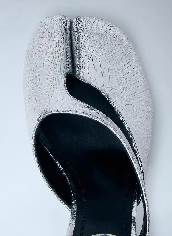 MAISON MARGIELA Tabi Pump Sandals With Ankle Strap And Block Heel - Silver